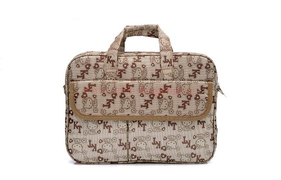 Promotional cute cat pattern nylon laptop bag with adjustable straps