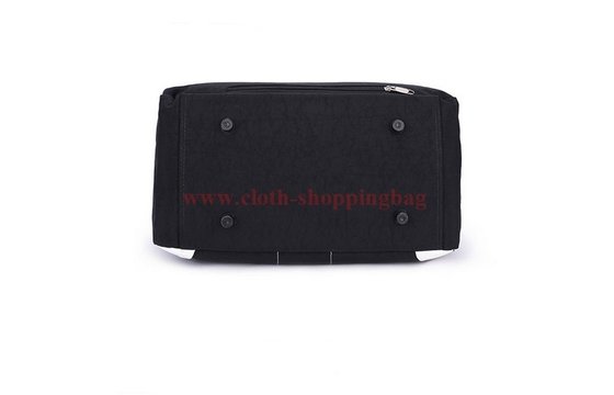 Black lightweight cloth luggage duffel travel bags with long shoulder strap