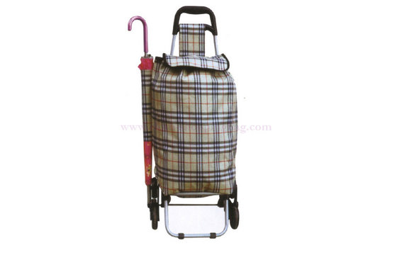 Humanized 600D oxford wheeled shopping cart bags with heat printing
