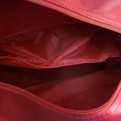 Eco-friendly red nylon fashion travel cosmetic bag with handles