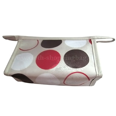 Dot pattern fabric zipper cosmetic bag for counter gifts , cute makeup bags