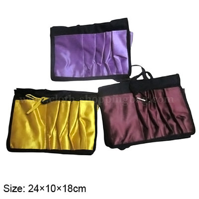 Purple rectangle travel cosmetic bag , wrinkle surface luxury cosmetic bag