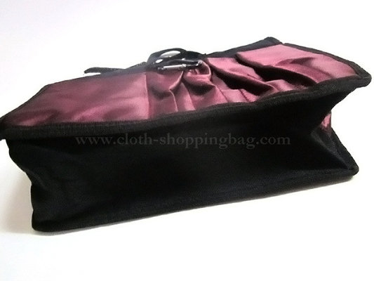 Purple rectangle travel cosmetic bag , wrinkle surface luxury cosmetic bag