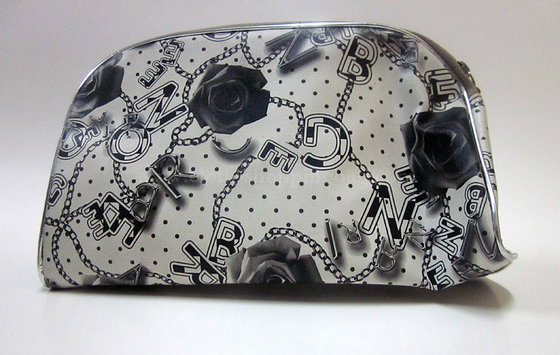 Black rose travel cosmetic bag toiletry organizer with zipper