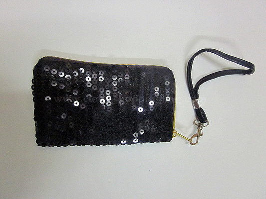 Black Shining travel cosmetic bag for cosmetic party with handle