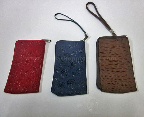 Red blue brown oxford fabric travel cosmetic bag with sequins outside