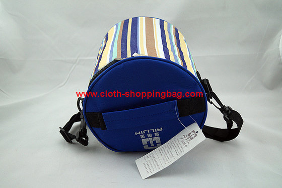Cylindrical reusable travel cooler shoulder bag with large compartment