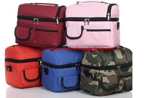 Durable polyester fiber travel cooler bag , red lunch bag 4200ML