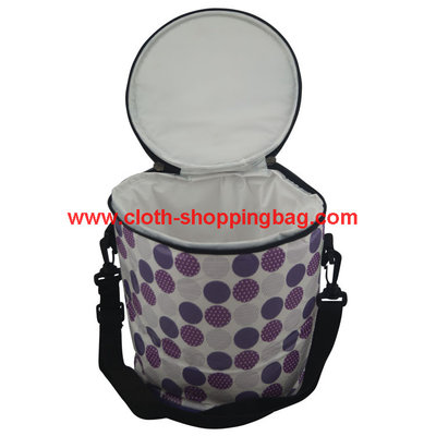 Cylindrical travel cooler bag with cute pattern for keeping sandwich