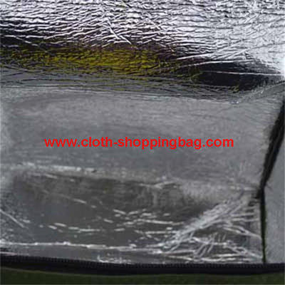 Dark green durable travel can cooler bag  with mesh pocket outside