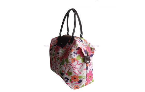 Supermarket foldable oxford shopping rolling tote bag Silk screen printing