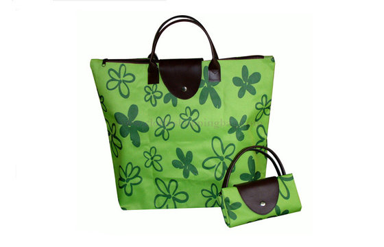 Green reusable foldable shopping bags for commercial promotion