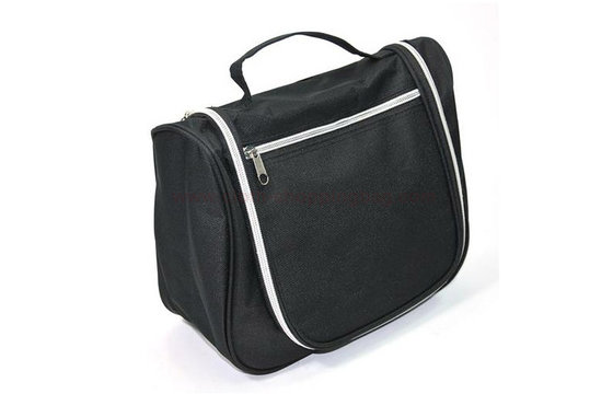 Water resistance black foldable travel storage makeup bag with zipper
