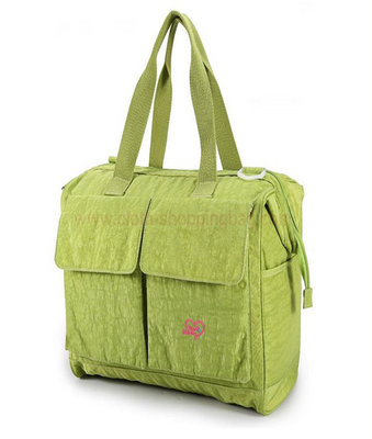 Eco - friendly green Office lady ' s  Nylon shoulder shopping handbag