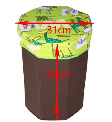 Decorative small octagonal storage box bag easy carrying chair for children
