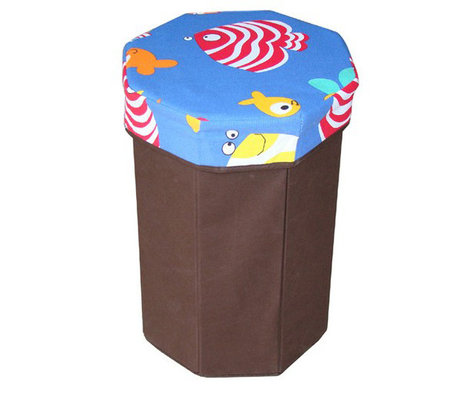 Decorative small octagonal storage box bag easy carrying chair for children