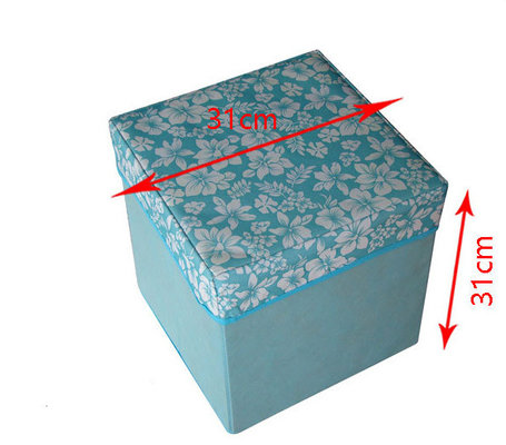 Customized blue eco - friendly storage box bag foldable chair for colleting stuff
