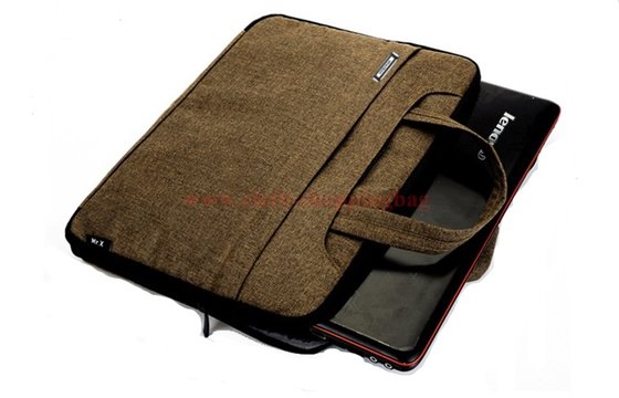 El bolso de nylon del ordenador portátil del café grande portátil con el bolsillo con cremallera delantero, tableta lleva el bolso