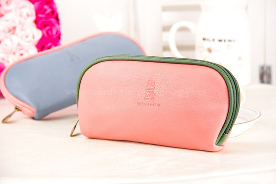 Bolso cosmético modificado para requisitos particulares para el viaje corto, pequeña caja del almacenamiento del viaje rosado de cosméticos