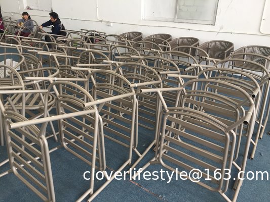 Rope woven chair with powder coating aluminum frame by Clover Lifestyle