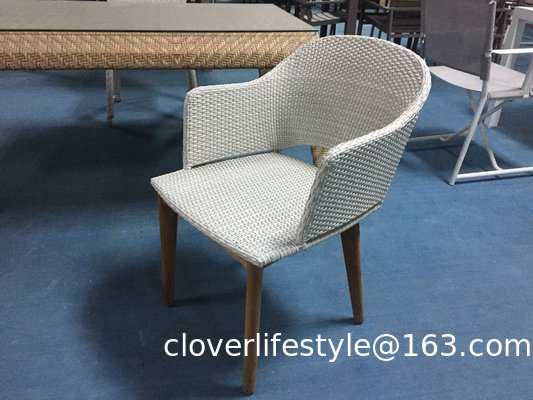 Wicker Chair with Aluminum frame + Teak wood legs  By Clover Lifestyle