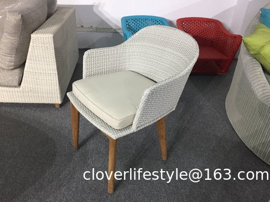Wicker Chair with Aluminum frame + Teak wood legs  By Clover Lifestyle