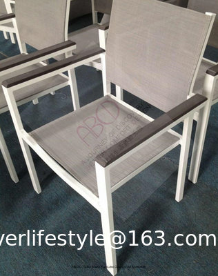 Textilene Chair with Aluminum frame look like Stainless steel for dining sets  By Clover Lifestyle