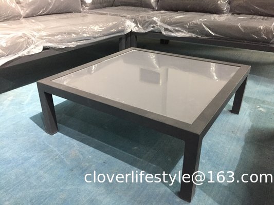 All aluminum Coffee Table with Smoke Glass for Hotel, Garden and Beach by Clover Lifestyle China Outdoor Furniture