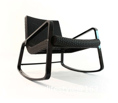 Flat wicker rattan rocking chair (CAN DO FABRIC) for Hotel, Garden and Beach by Clover Lifestyle China Outdoor Furniture