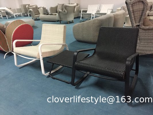 Flat wicker rattan rocking chair (CAN DO FABRIC) for Hotel, Garden and Beach by Clover Lifestyle China Outdoor Furniture