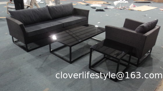 Glass aluminum coffee table for Hotel, Garden and Beach by Clover Lifestyle Outdoor Furniture Sofa Set