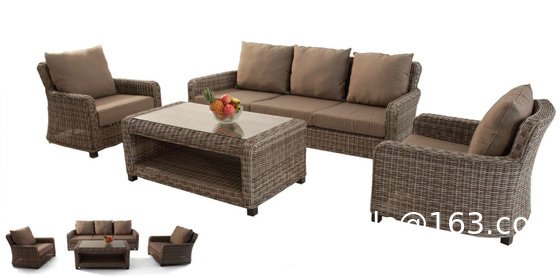 Round rattan sofa set with powder coating for Hotel, Garden and Beach by Clover Lifestyle China Outdoor Furniture