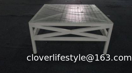 All aluminum coffee table with smoke glass for Hotel, Garden and Beach by Clover Lifestyle China Outdoor Furniture