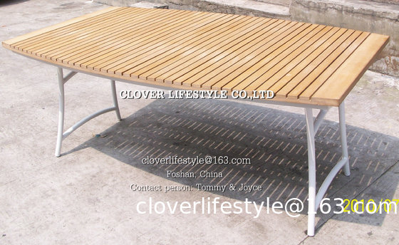 Teak wood table with aluminum frame  for Home. Hotel, Garden and Beach by Clover Lifestyle Outdoor Furniture