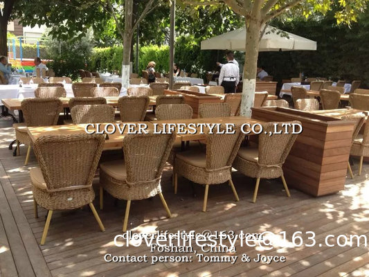 6 +1 wicker dining chair with aluminum frame  for Home. Hotel, Garden and Beach by Clover Lifestyle Outdoor Furniture