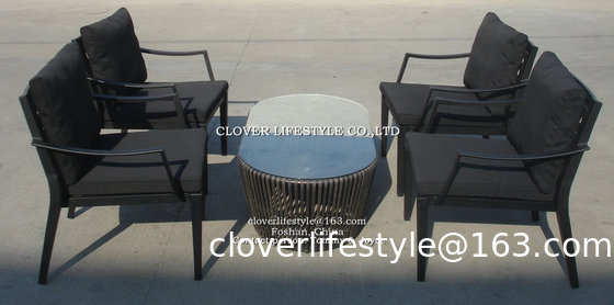 4 +1 rope weaving sofa with aluminum frame for Home. Hotel, Garden and Beach by Clover Lifestyle Outdoor Furniture