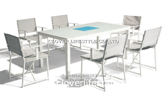 Folding textilene dining set for Home. Hotel, Garden and Beach by Clover Lifestyle Outdoor Furniture