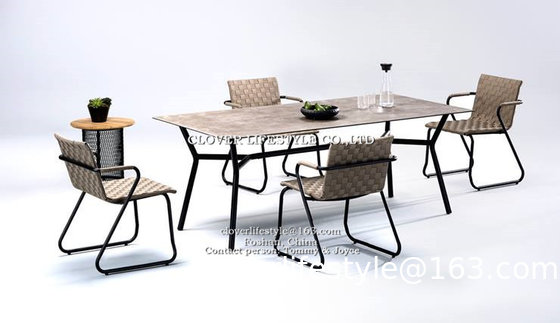 flat rope dining set with aluminum frame for Home.Hotel, Garden and Beach by Clover Lifestyle Outdoor Furniture Leisure