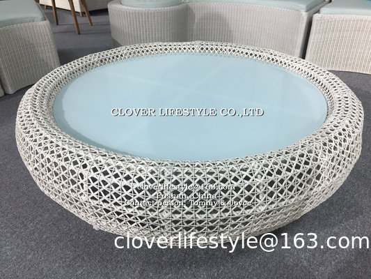 Rehau coffee table with glass for Las Vegas Hotel, Garden and Beach by Clover Lifestyle Outdoor Furniture China
