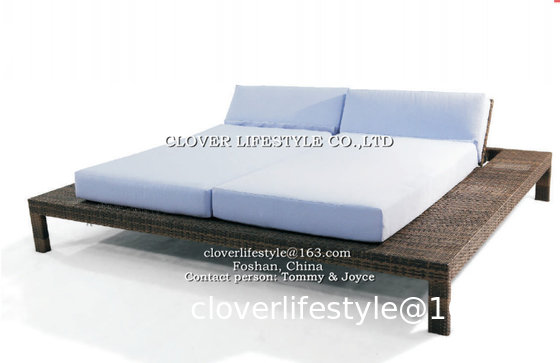 CK0371L Flat wicker double SUN BED for Hotel, Garden and Beach by Clover Lifestyle Outdoor Furniture China