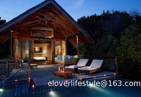 Flat wicker Sun bed flexible ottoman with table for Hotel, Garden and Beach by Clover Lifestyle Outdoor Furniture China
