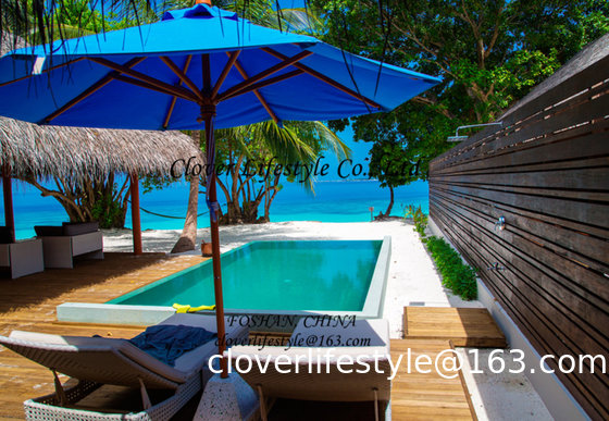 Flat wicker Sun bed flexible ottoman with table for Hotel, Garden and Beach by Clover Lifestyle Outdoor Furniture China