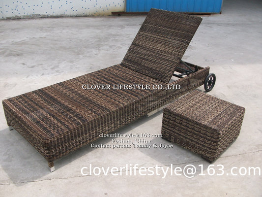 Wicker Single Sun bed flexible for Hotel, Garden and Beach by Clover Lifestyle Outdoor Furniture China