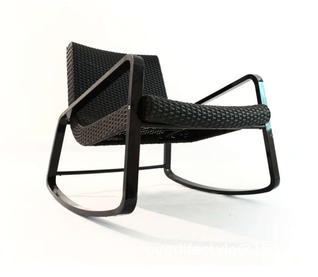 Flat wicker rattan rocking chair (CAN DO FABRIC) for Hotel, Garden and Beach by Clover Lifestyle China Outdoor Furniture