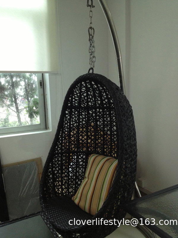 Wicker Hanging chair with powder coating for Hotel, Garden and Beach by Clover Lifestyle China Outdoor Furniture