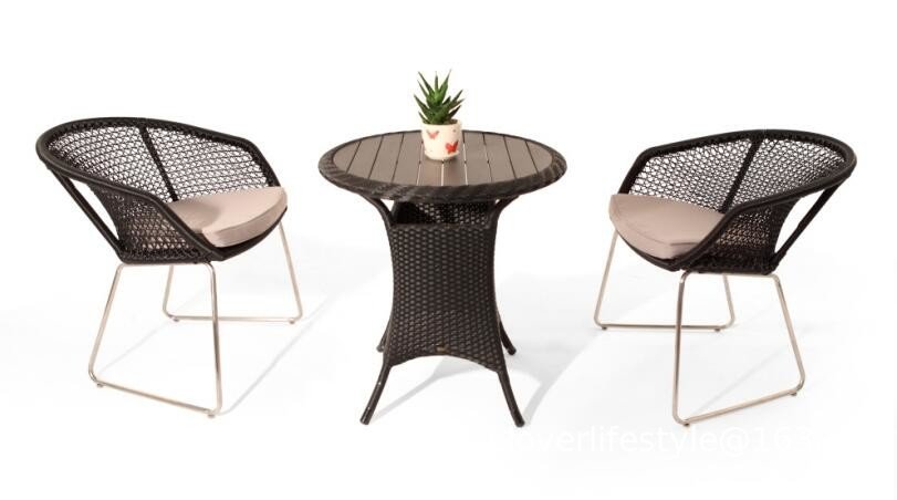 Wicker cafe set  with for aluminum frame  Home. Hotel, Garden and Beach by Clover Lifestyle Outdoor Furniture