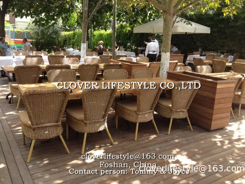 6 +1 wicker dining chair with aluminum frame  for Home. Hotel, Garden and Beach by Clover Lifestyle Outdoor Furniture