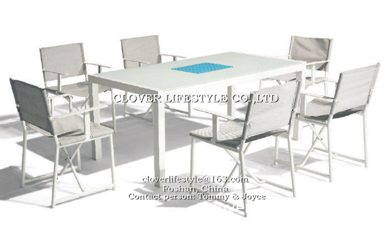 Folding textilene dining set for Home. Hotel, Garden and Beach by Clover Lifestyle Outdoor Furniture