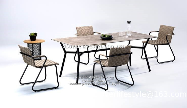 flat rope dining set with aluminum frame for Home.Hotel, Garden and Beach by Clover Lifestyle Outdoor Furniture Leisure
