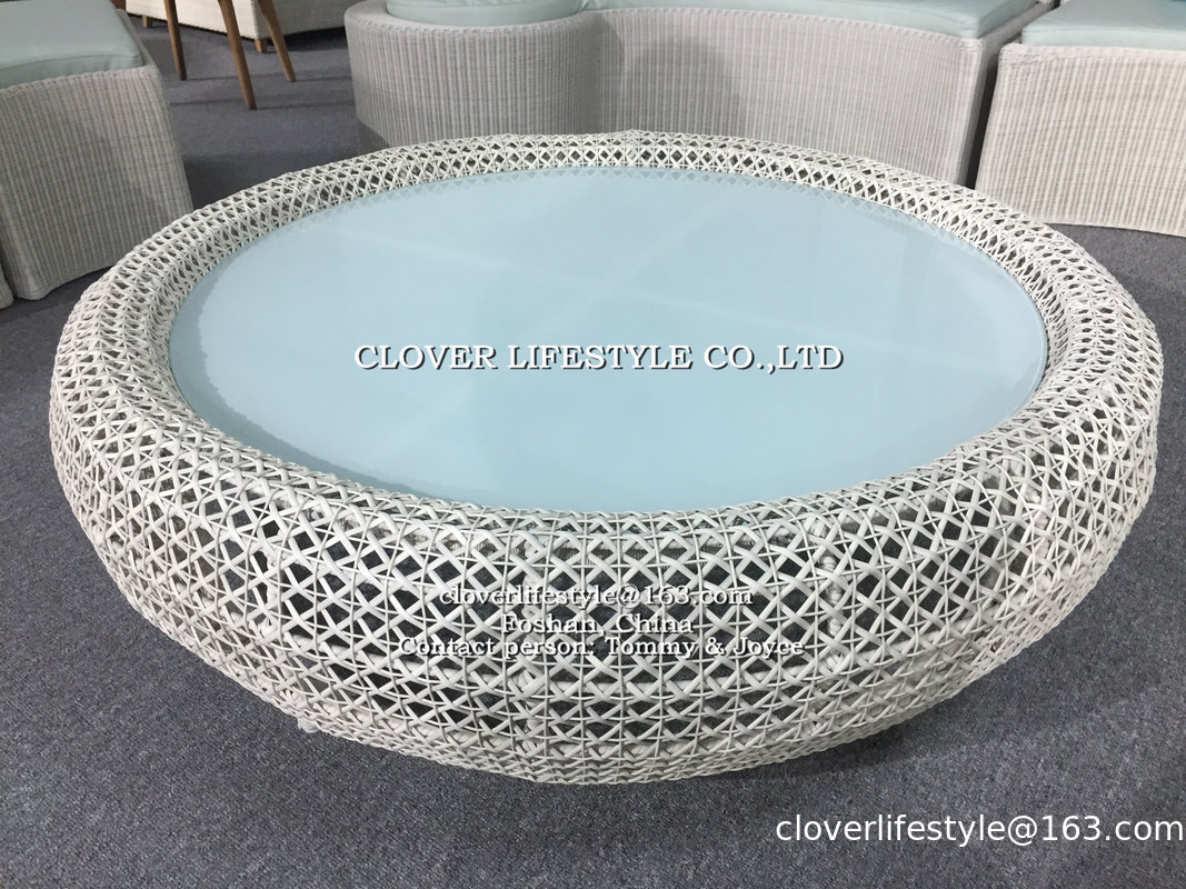 Rehau coffee table with glass for Las Vegas Hotel, Garden and Beach by Clover Lifestyle Outdoor Furniture China